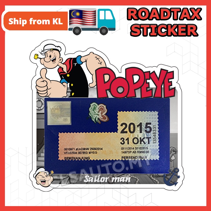 RoadTax Sticker Cartoon Design Car Windscreen Road Tax Kereta Pelekat ...