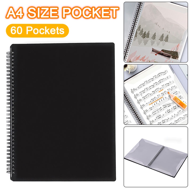 A4 Size Music Score Holder 30 Sheets (60 Pages) Coil Folder Practice ...