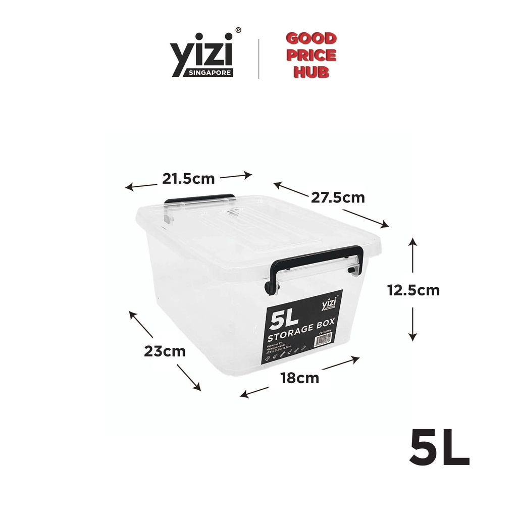 YIZI Transparent Stackable Storage Box with Wheels [ 5L to 70L ...