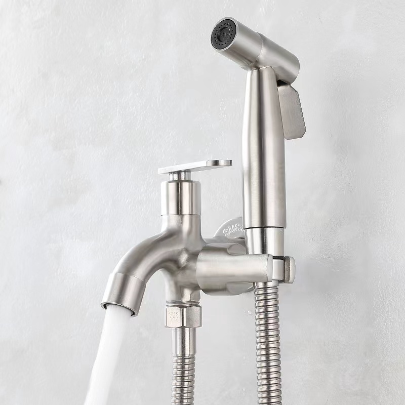 【Ready Stock】Bidet Spray Set Toilet Two Way Tap with Hose 304 Stainless ...
