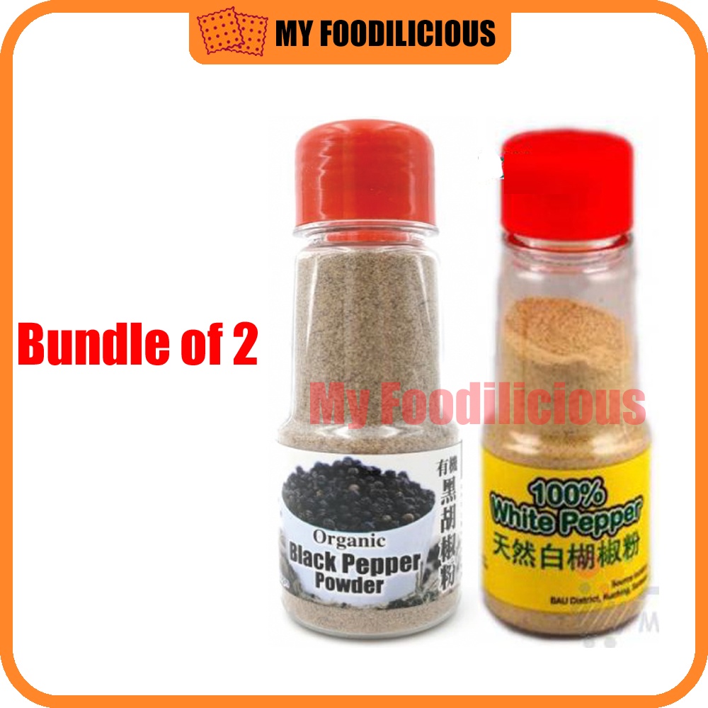 Organic Black Pepper Powder 50g/ 100% White Pepper 50g | Shopee Singapore