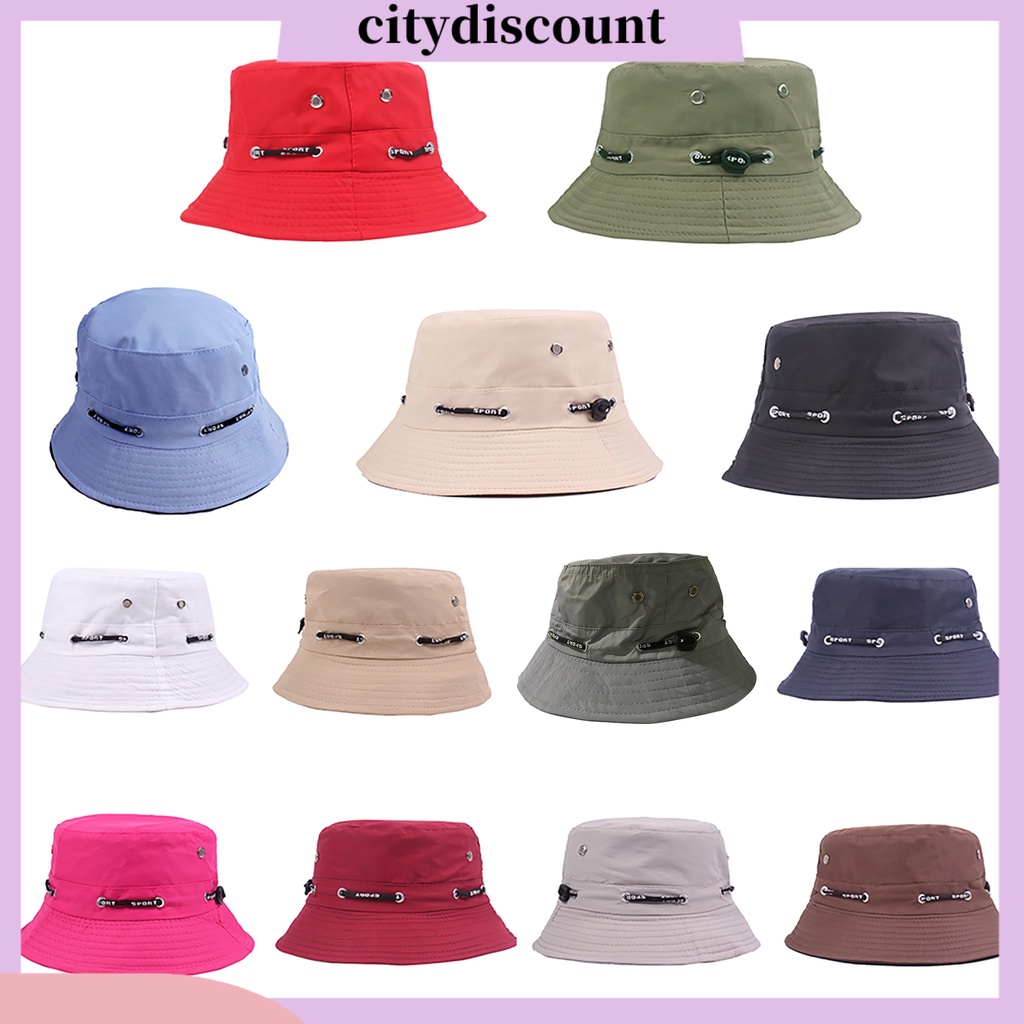 City_Solid Color Bucket Hat Unisex Outdoor Travel Fishing Men Women ...