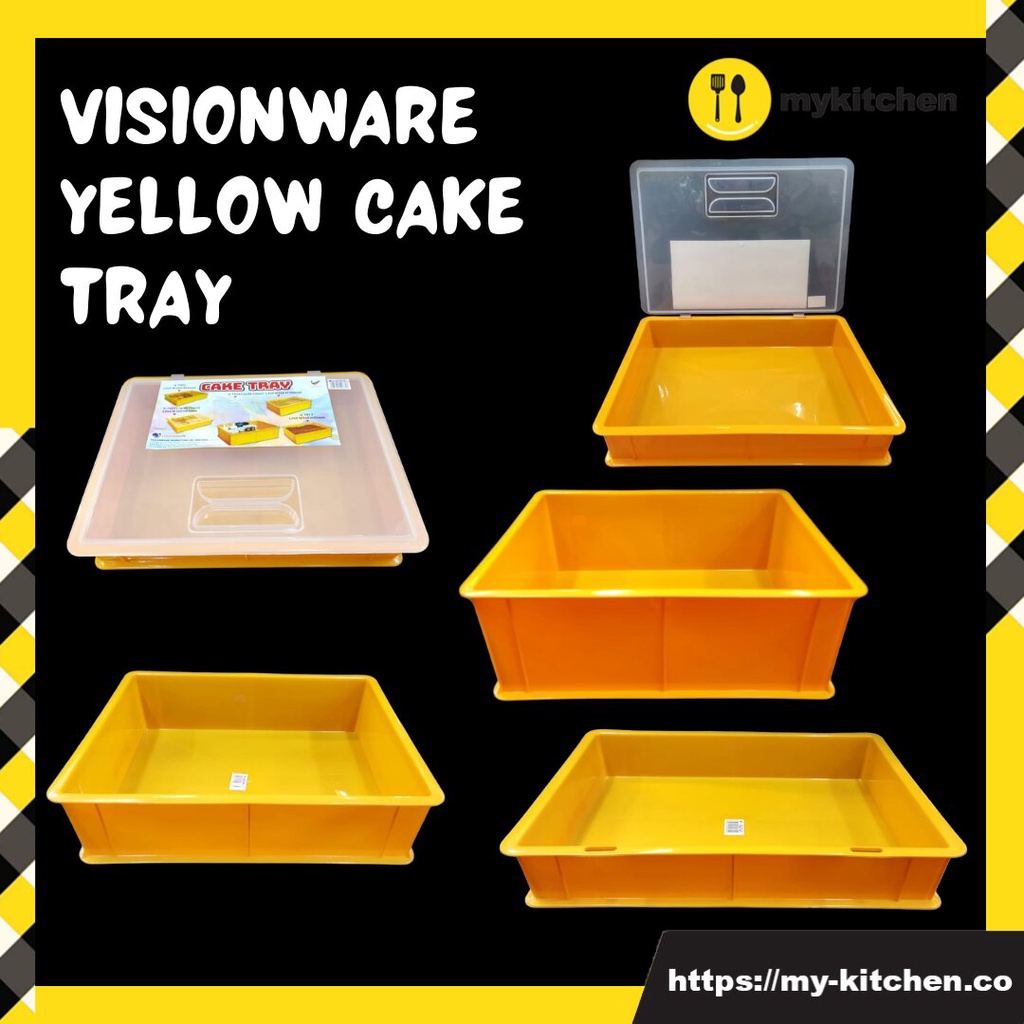 [MY KITCHEN] Visionware Yellow Cake Tray With Cover Without Cover ...