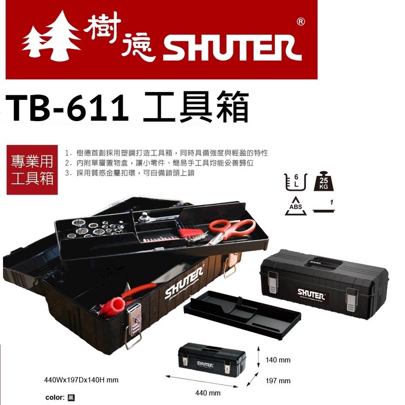 SHUTER Shude Professional Toolbox Series TB-611 Portable Parts Storage ...
