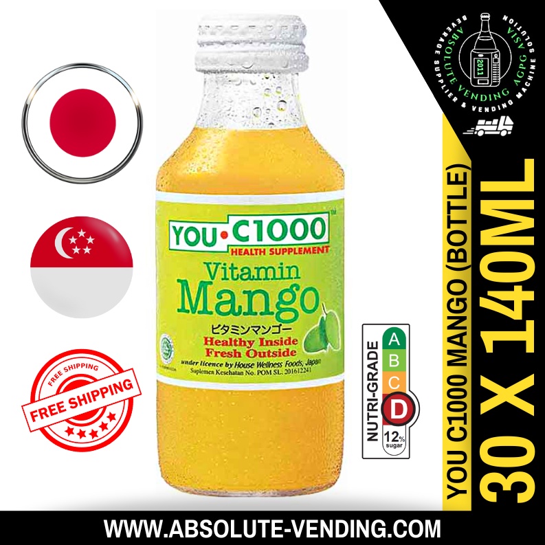YOU C1000 Vitamin Mango 140ML X 30 (GLASS) | Shopee Singapore