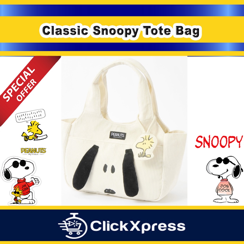 Snoopy Classic Tote Bag-Snoopy Bag Jpn Style| Tote Bag | Snoopy Tote ...