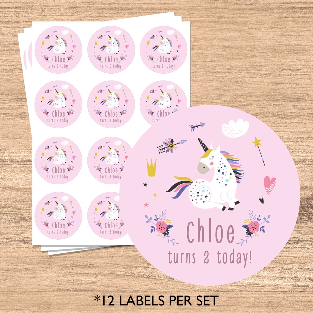 Personalised Birthday Sticker Labels Party Favor Labels Goodie Bag ...