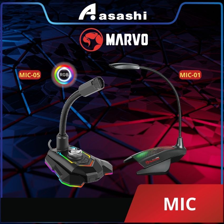 Marvo MIC-01 USB Powered 7-Color and RGB LED gaming Microphone | Shopee ...