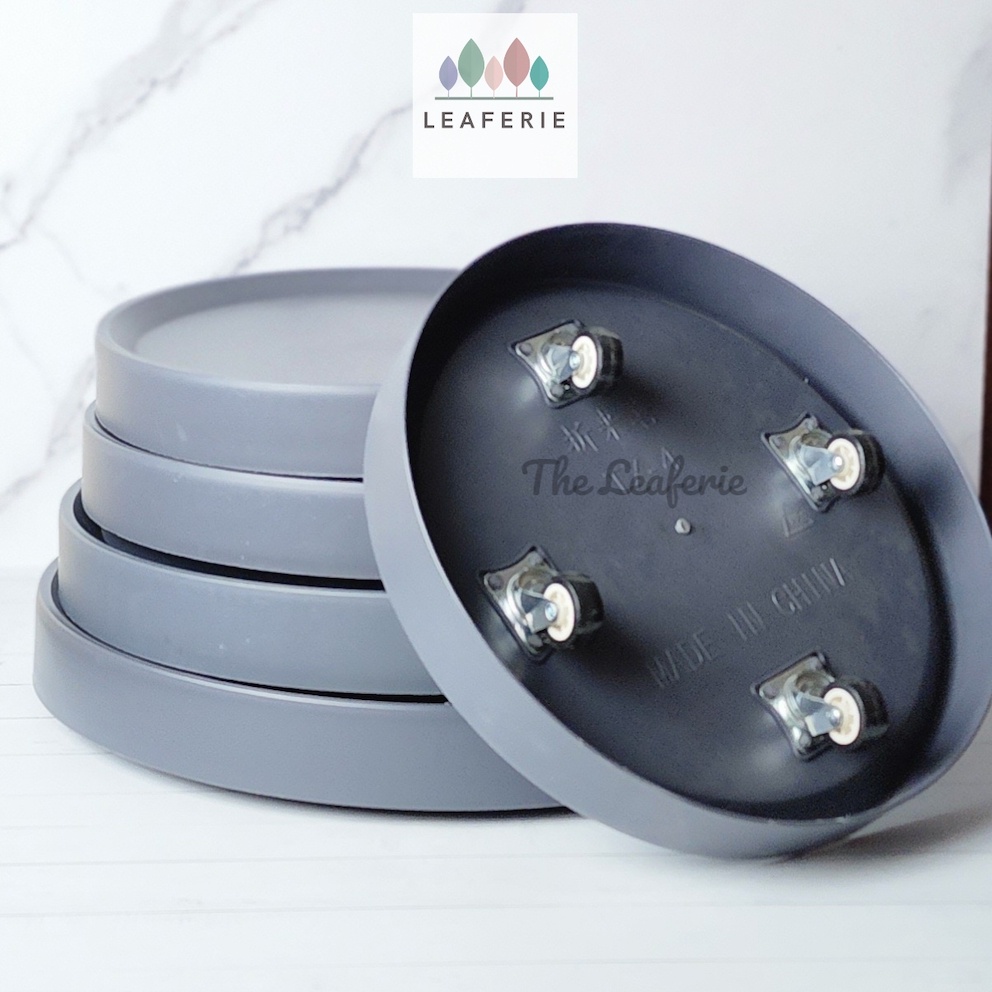 The Leaferie Round Movable Tray with Invisible wheels (5 Sizes) . plant ...