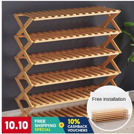 24h 3/4/5/6 Layers Bamboo Shoe Cabinets Shoe Rack/Folding Flower Rack ...