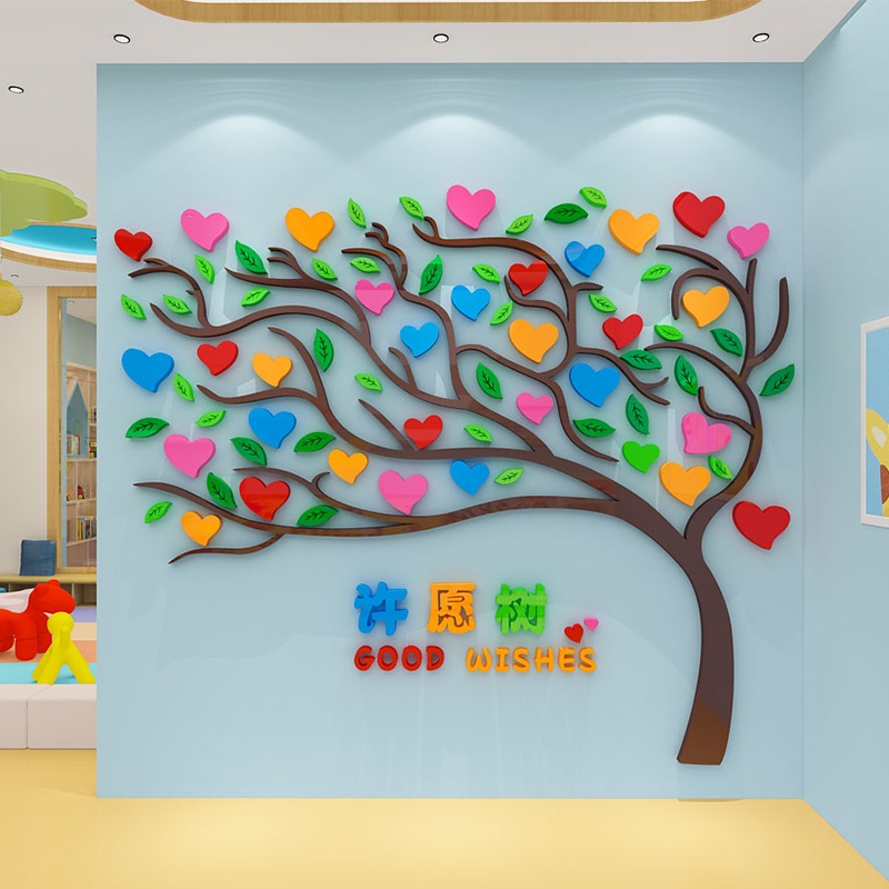 【DAORUI】Big Tree Wishing Tree Wishing Tree Acrylic Wall Sticker 3D 3D ...