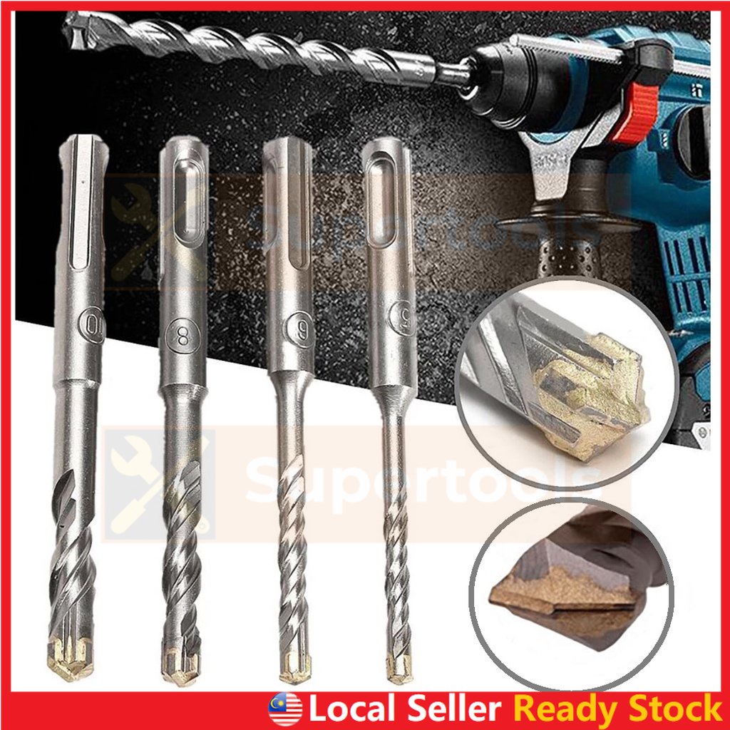 SDS Plus Concrete Masonry Wall Drill Bit Cross Head Rotary Hammer Tool ...