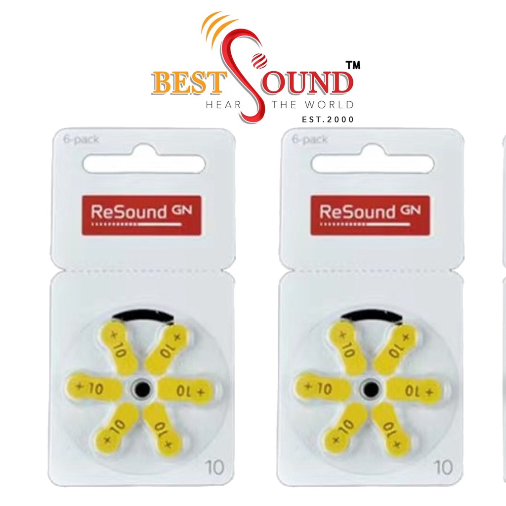 Hearing aid battery GN Resound size 10 .Price For 1 Pack=6 Cells( 100% MADE IN GERMANY)Hearing ...