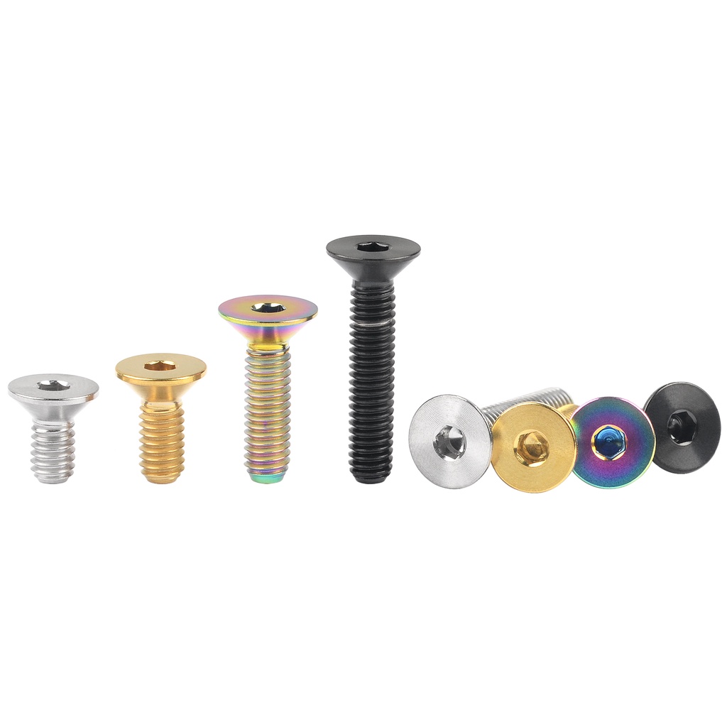 Wanyifa Titanium Bolts M4x8 12 10 15 20mm Countersunk Screws Thread ...