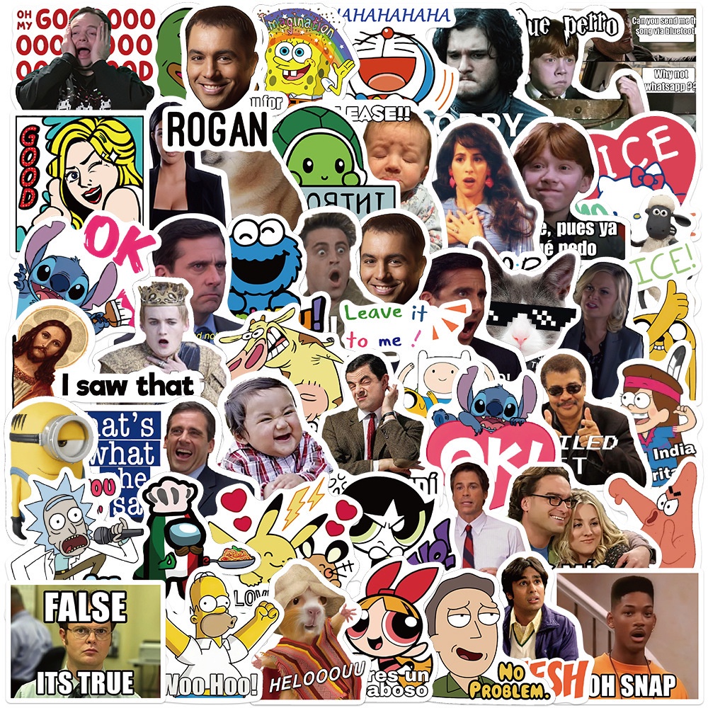 50pcs Funny Sns Memes Web Spoof Waterproof Pvc Stickers Shopee Singapore