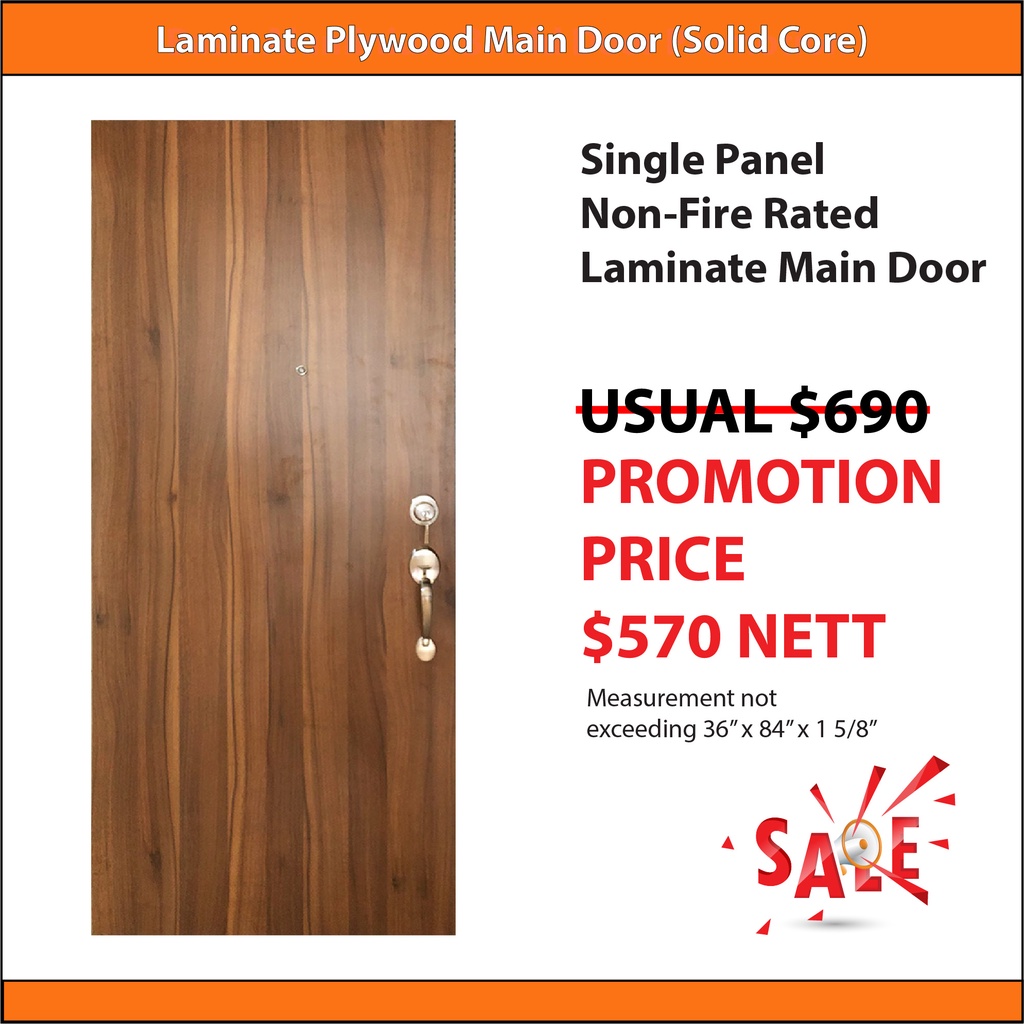 HDB Main Door - Laminate Main Door (Non Fire-Rated) Solid Core | Shopee Singapore