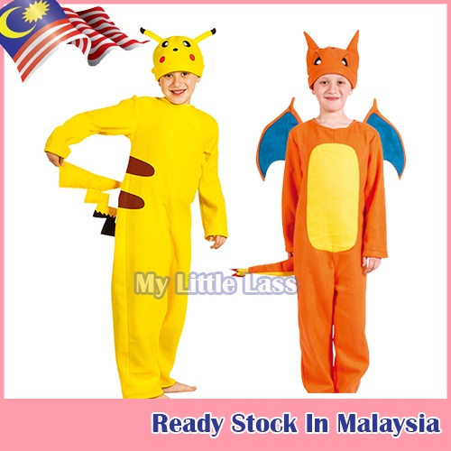Cutie Cartoon Picachu Pokemon Charizard Dragon Dress Up Costume ...