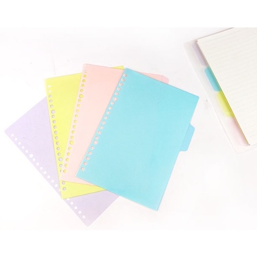 A5 B5 Transparent pastel Binder Divider / pastel colored Plastic Binder ...