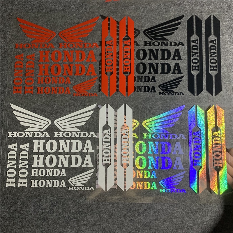 HONDA HONDA LOGO Reflective Sticker Flying Eagle Wings Colorful Laser ...