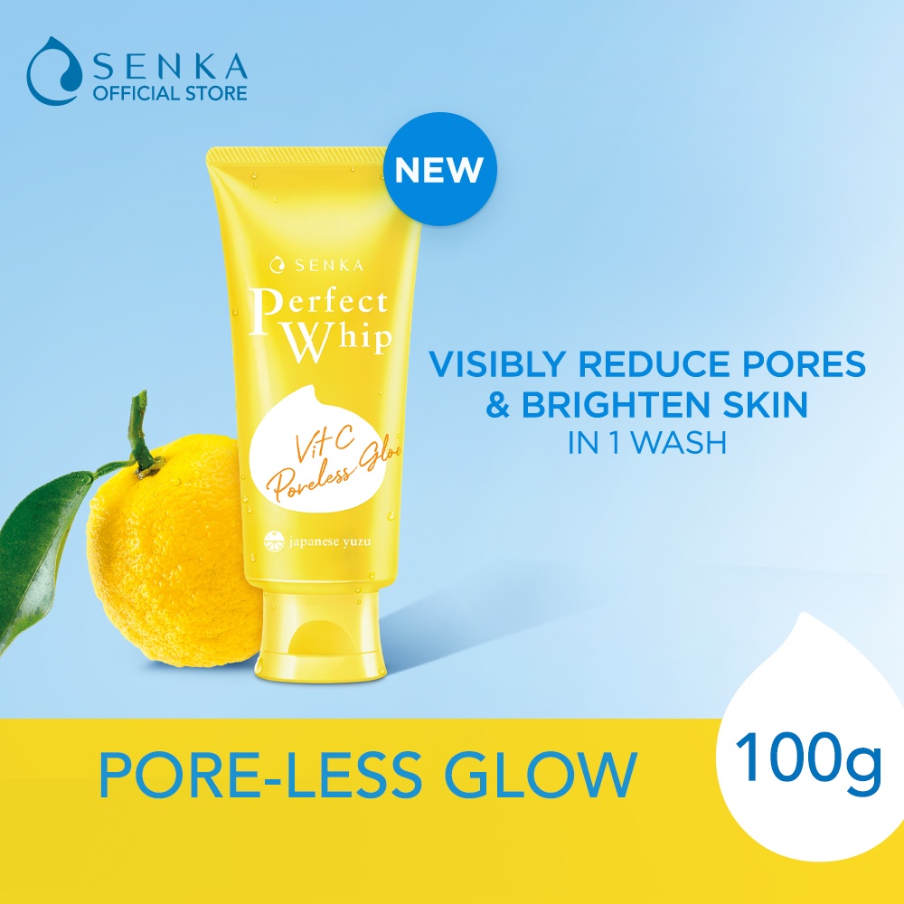 Senka Perfect Whip Vit-C Poreless Glow Cleanser (Yuzu) 100g | Shopee ...