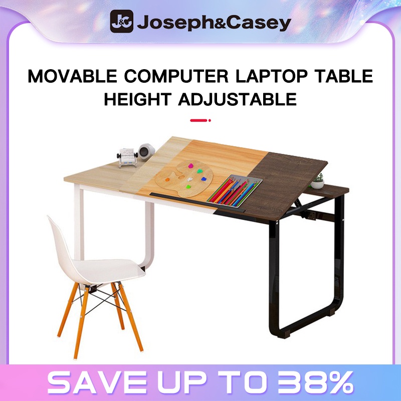 【Joseph&Casey】120cm Movable Computer Laptop Table/ Height Adjustable ...