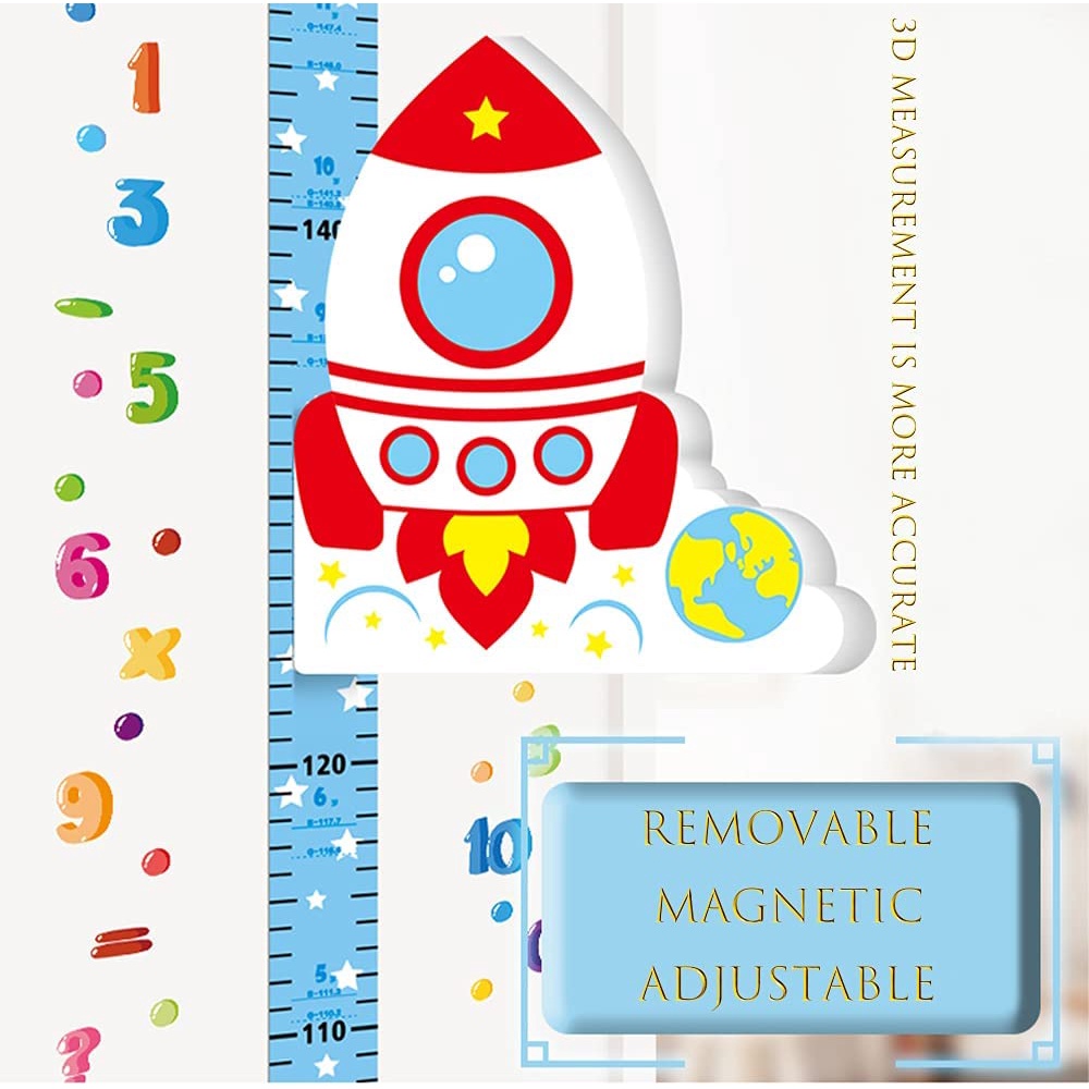 2806) Rocket Height Growth Chart for Kids Removable Adjustable Children ...