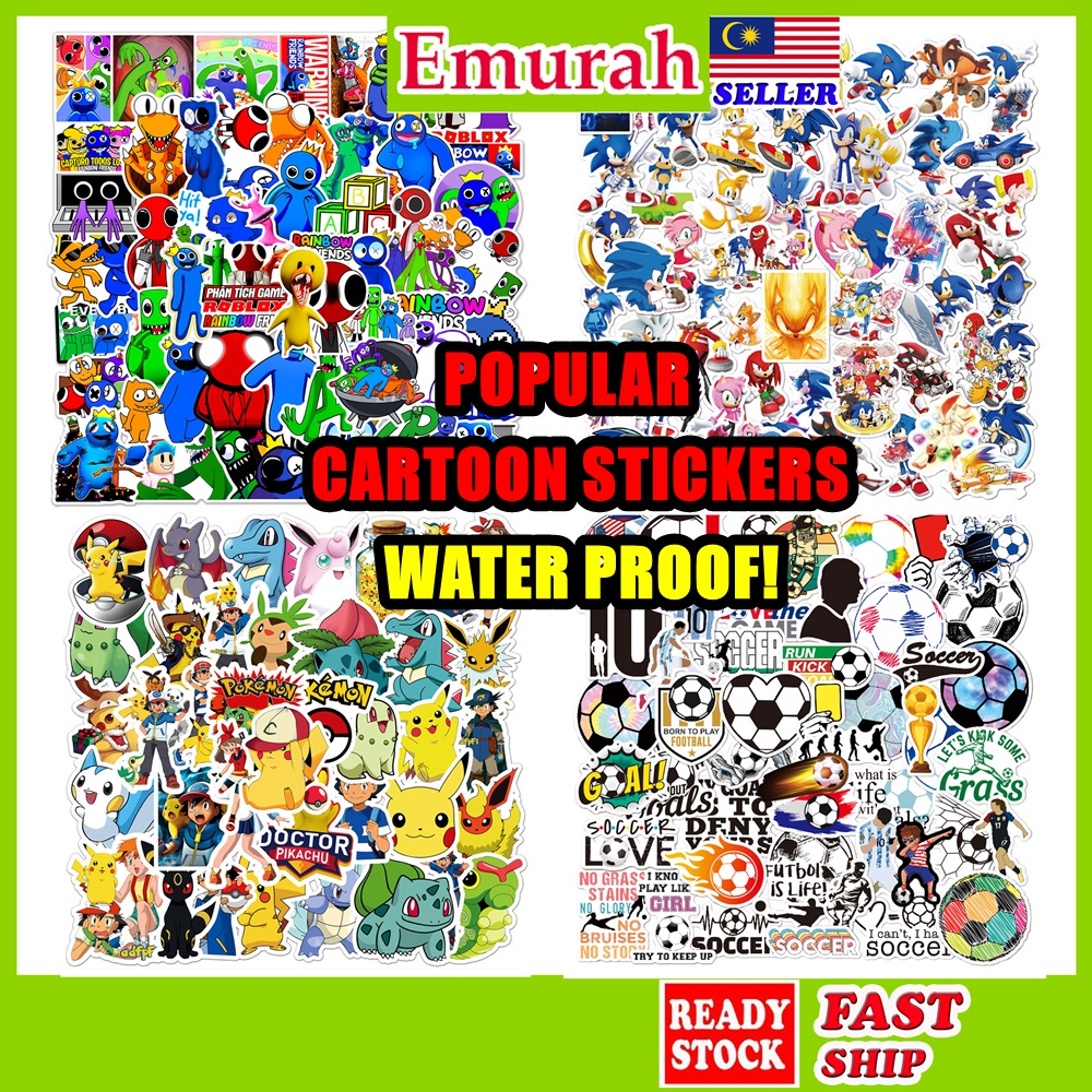 Cartoon Sticker Pack 50pcs 100pcs Sonic Pokemon Garten of Ban Ban ...
