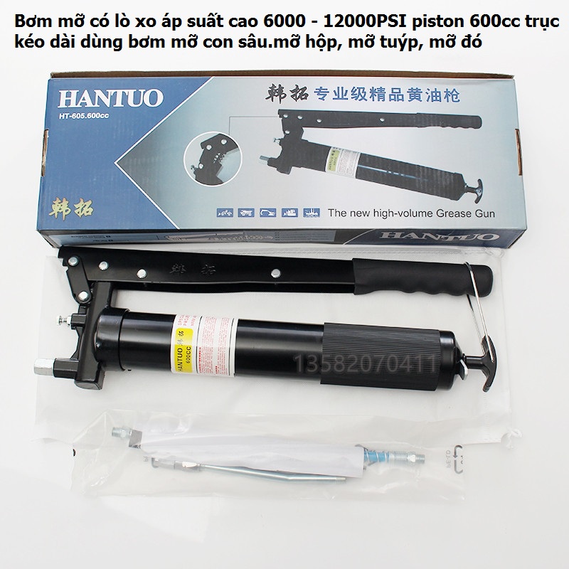 XO Grease Pump With High-Pressure Springs 6000 - 12000PSI piston 600cc ...