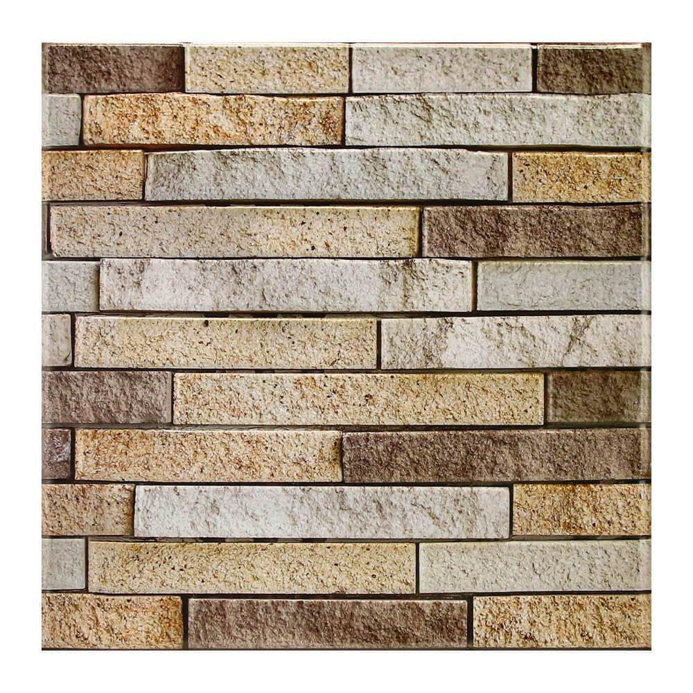 3D Brown Ledge Stone Wall Sticker Self Adhesive 3D Wall Panel 3D Brick ...