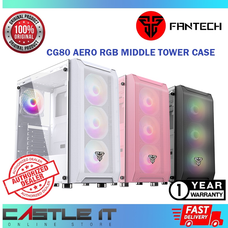 FANTECH CG80 AERO RGB GAMING MIDDLE TOWER CASE SIDE TEMPERED CLASS ...
