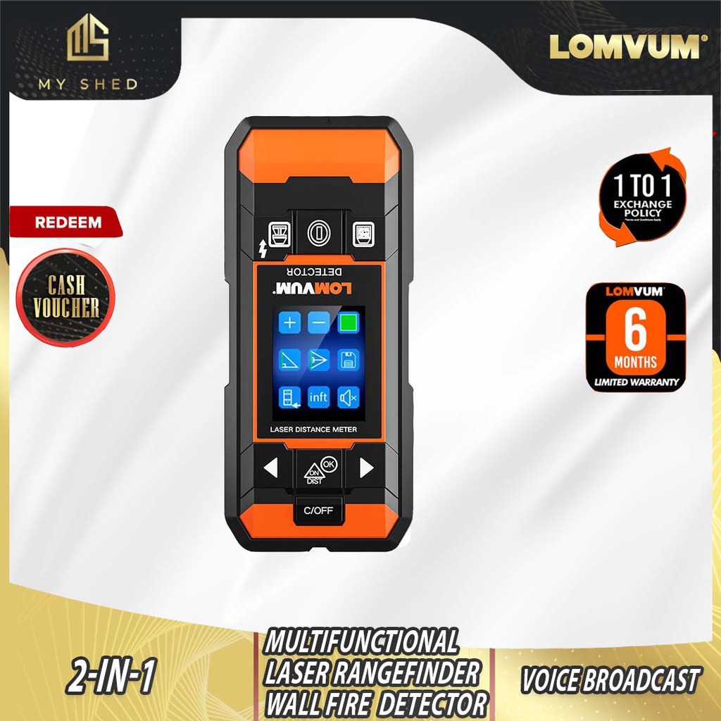 LOMVUM 2 in 1 Multifunctional Laser Rangefinder Wall Wire Detector With ...