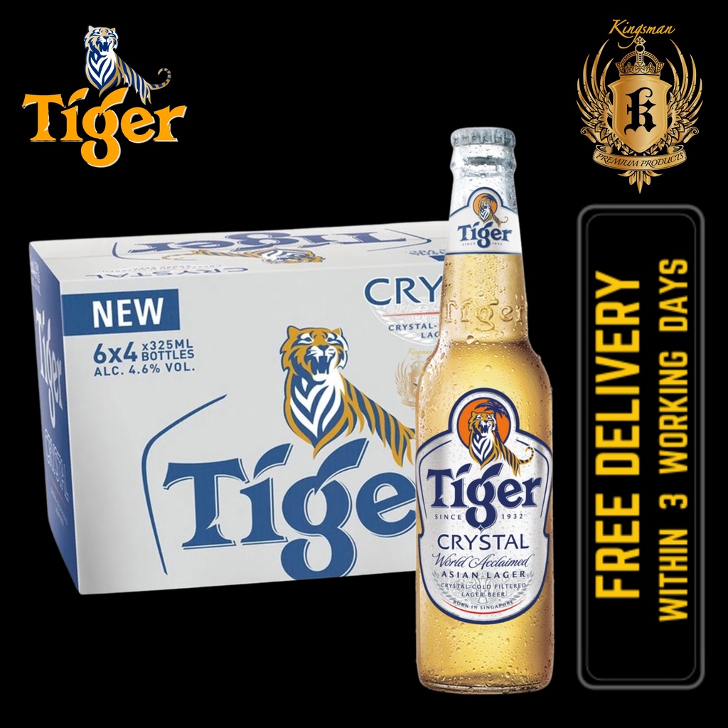Tiger Crystal Beer Pint 24 x 325ml (BBD: Aug 2023) | Shopee Singapore