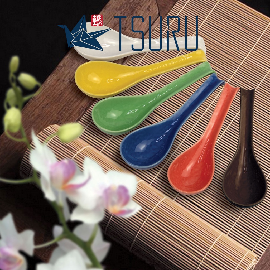 SET OF 5 Tsuru Japanese Tableware Noodle Spoon ( Made in Japan ...