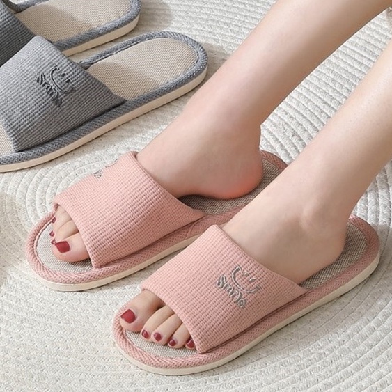 Women Men Indoor Slipper Couple Cotton and Linen Soft Bottom Slipper ...