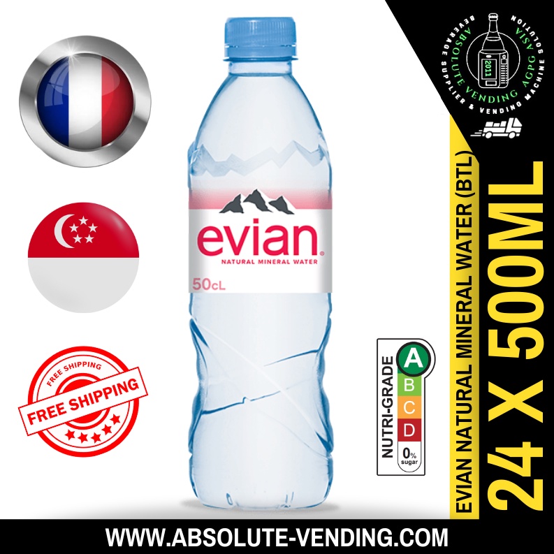 EVIAN Mineral Water 500ML X 24 (BOTTLES) | Shopee Singapore