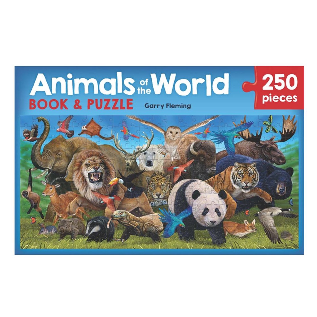World of Animals Book & Puzzle 250 pcs for Kids with Illustrations to ...
