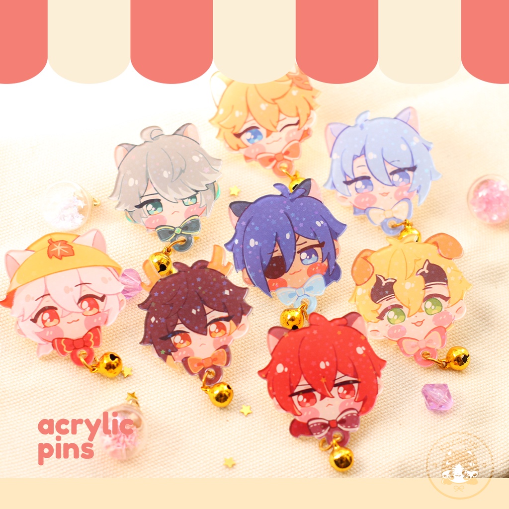 Genshin Impact Good Boys Acrylic Pins | Shopee Singapore