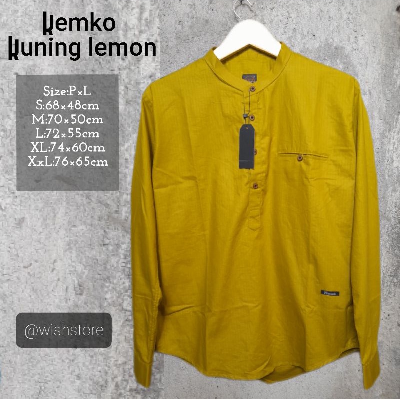 KEMEJA Best KOKO PEIA Shirt Adult LEMON Yellow Color/Men's Shirt LEMON ...