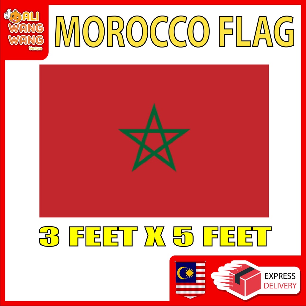 MOROCCO FLAG 3x5 FEET KAKI / / BENDERA NEGARA MOROCCO FLAGS | Shopee ...