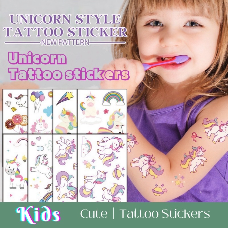 Unicorn WS-122-151 tattoo stickers 105*60mm Kids stickers Cute Cartoon ...