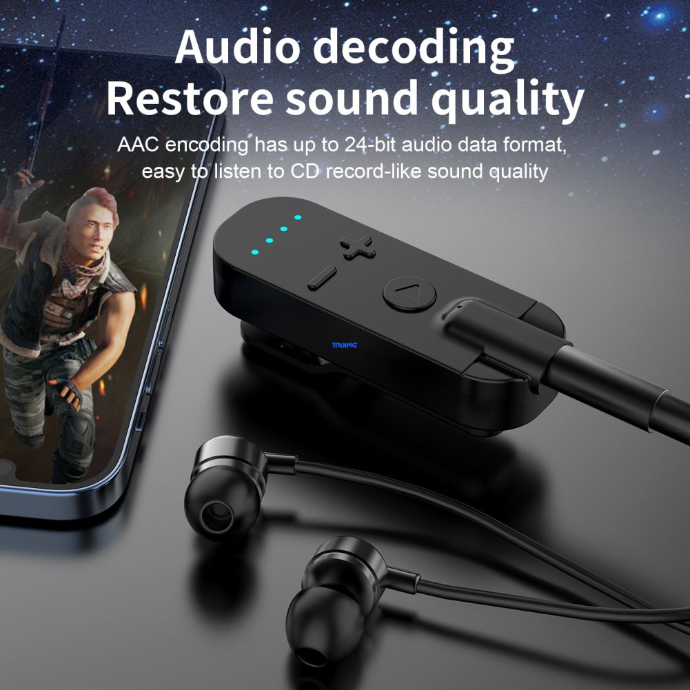 V98 Collar-clip Wired Headset Adapter Bluetooth 5.1 ENC Noice ...