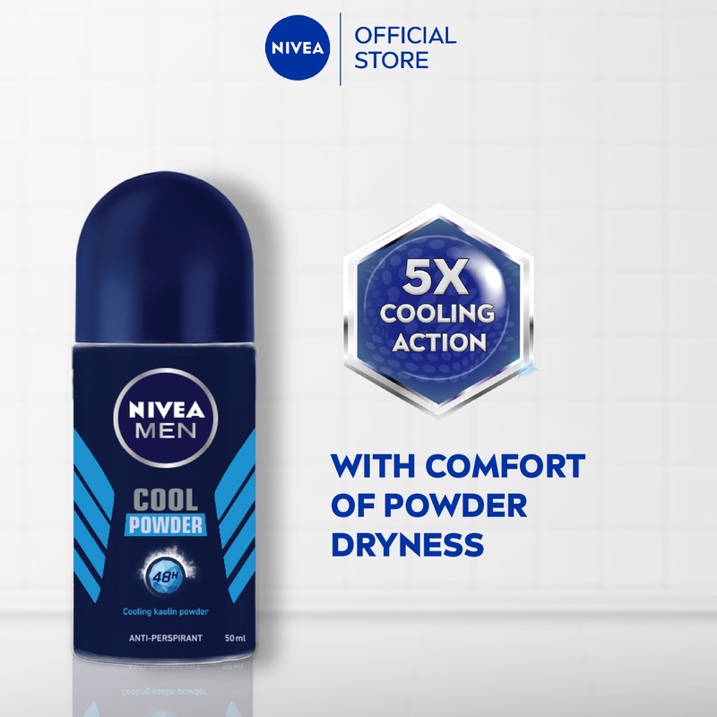 NIVEA MEN Deodorant Roll On - Cool Powder (50ml) / Cooling / Dry ...