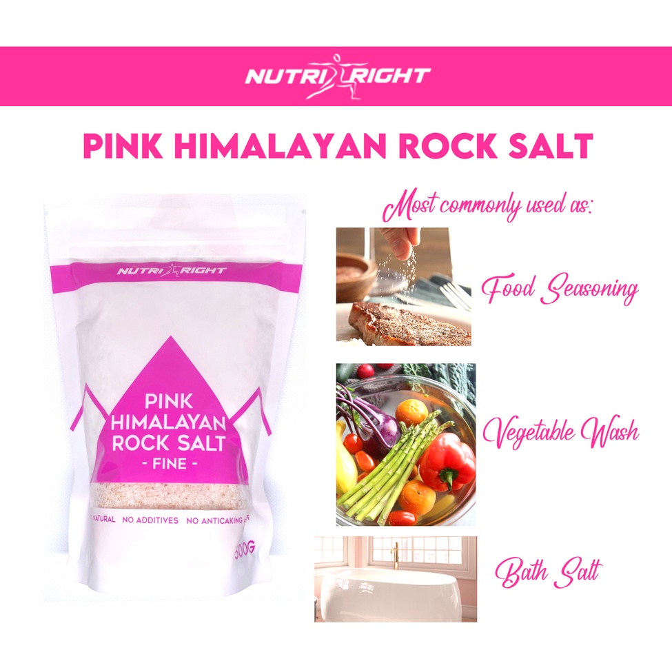 2 packs of NutriRight Pink Himalayan Rock Salt - Fine 500g | Shopee ...