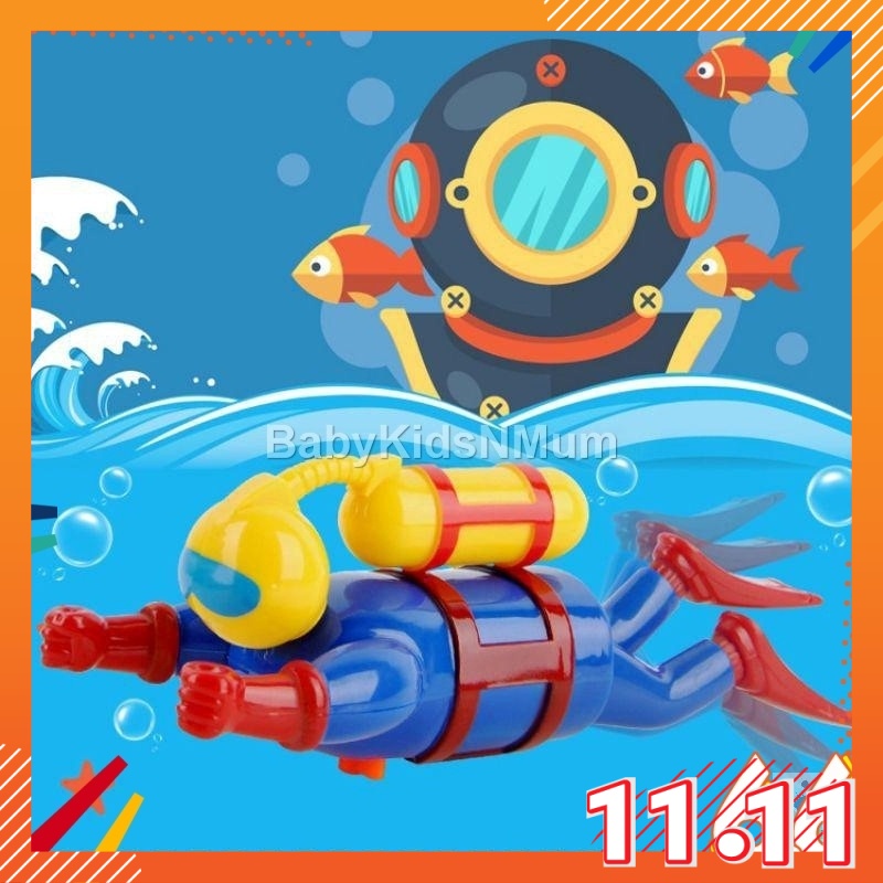 Bathtub Bath Toys Clockwork Swimming Toy Scuba Diving Swimming ...