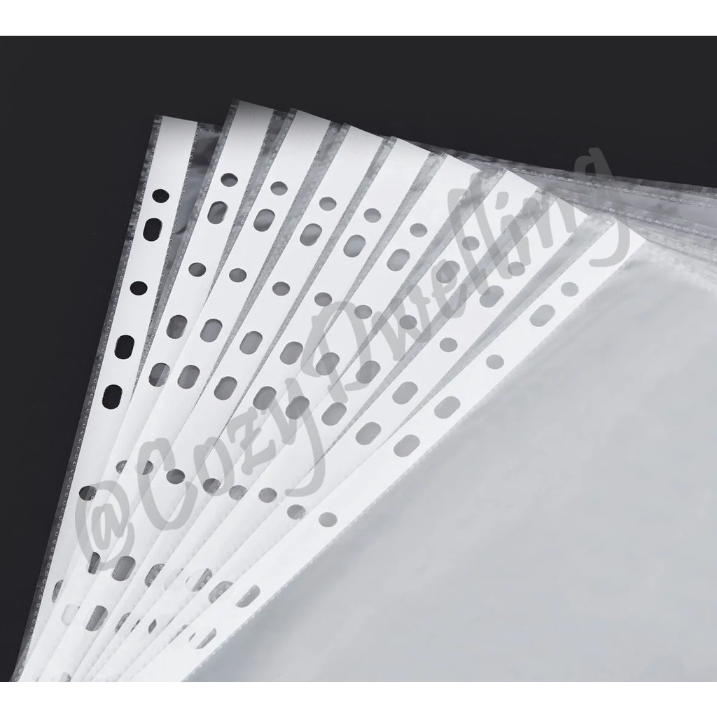 A4 11 Hole Clear Sheet Protector / 0.1mm / Smooth Surface / 100 pcs ...