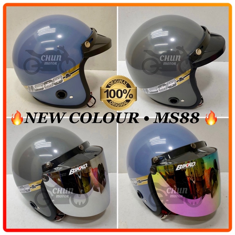 MS88 Helmet New Colour Nano Blue & Nano Grey Helmet MS88 / Topi MS88 ...