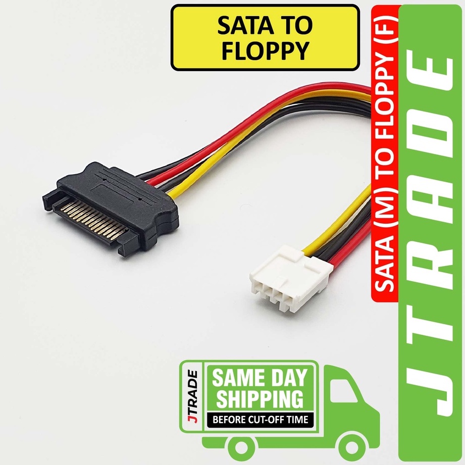 Male SATA 15 Pin to Female SP4 Floppy 4 Pin Power Cable Converter ...