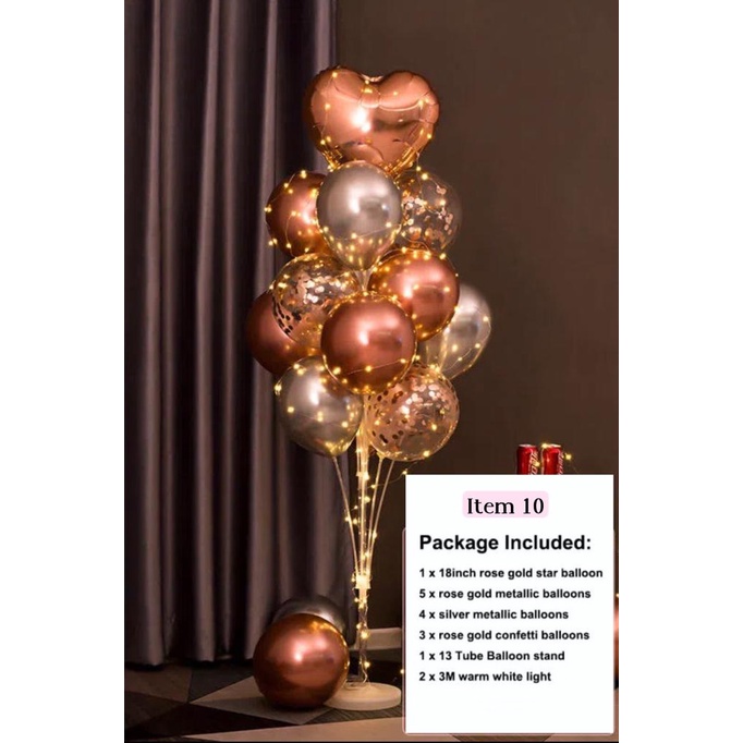 [SG READY STOCK]150cm Balloon Stand with balloons and fairty lights ...