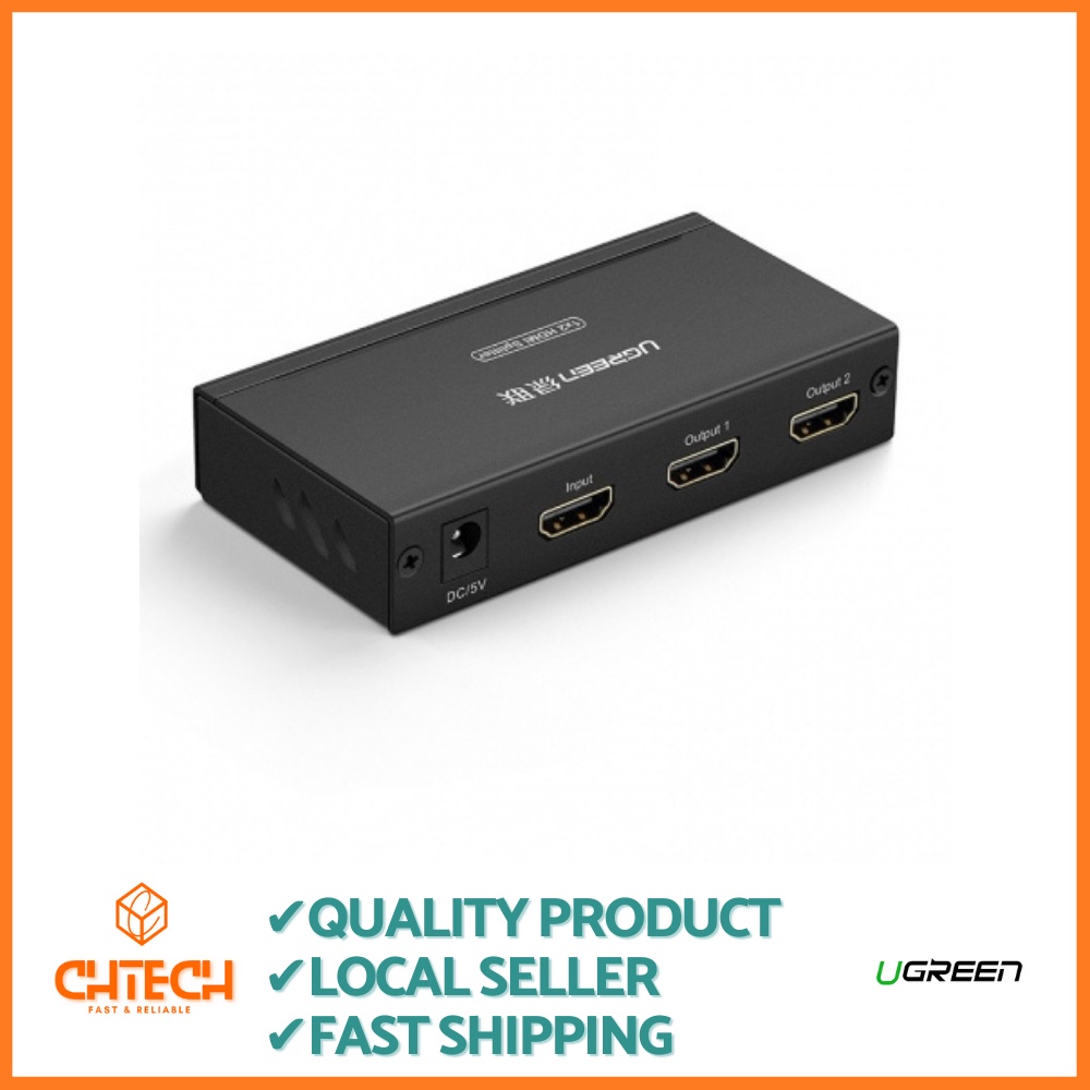 UGREEN 40201 1x2 HDMI Amplifier Splitter , 1 In 2 Out HDMI Splitter ...