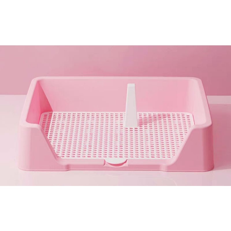 Rectangular litter pan pet pee tray with backing and removable grid ...